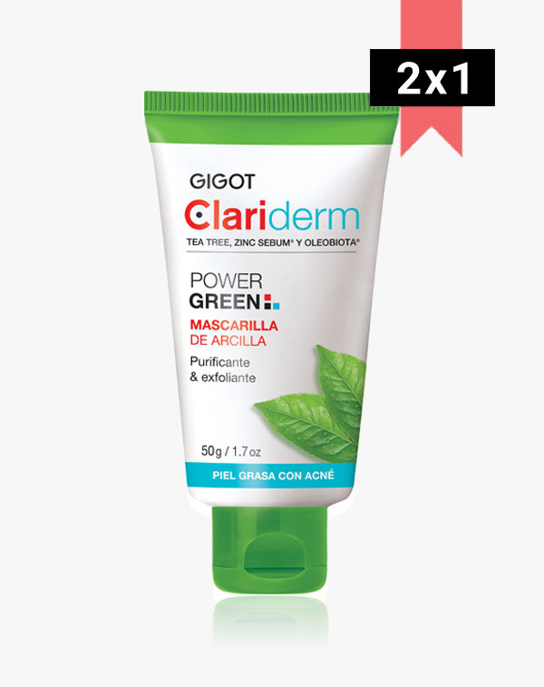 Clariderm Power Green - Mascarilla de Arcilla Exfoliante - GIGOT Cosméticos